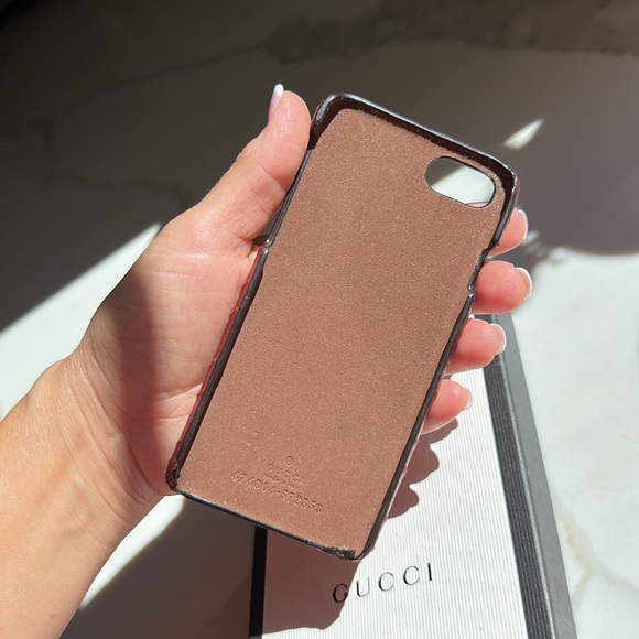 Gucci | Cell Phones & Accessories | Gucci Marmont Red Leather Gg Phone ...